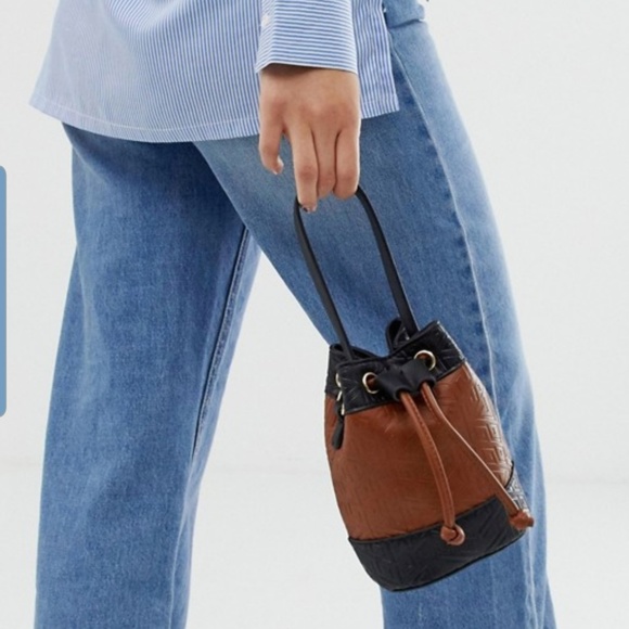 ASOS | Bags | Mini Bucket Bag In Embossed Monogram | Poshmark